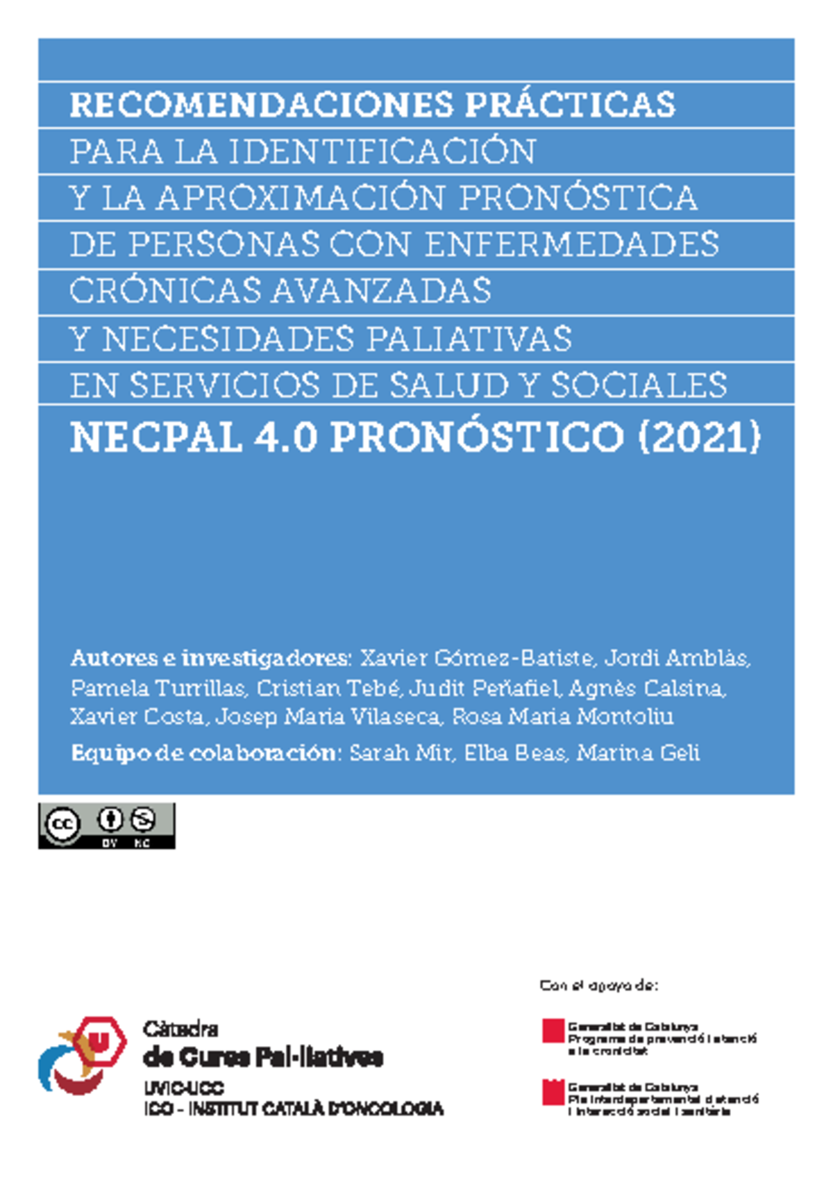 NECPAL 4.0 Pronóstico 2021: Recomendaciones para Atención Paliativa ...