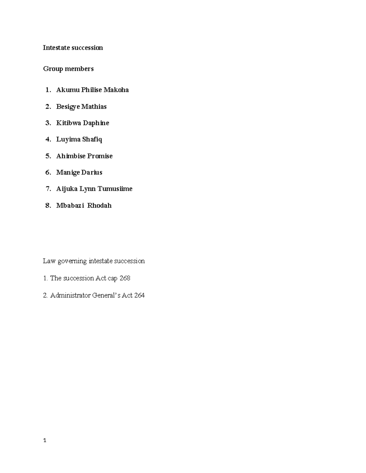 Intestate Succession Overview: Key Provisions of Succession Act Cap 268 ...