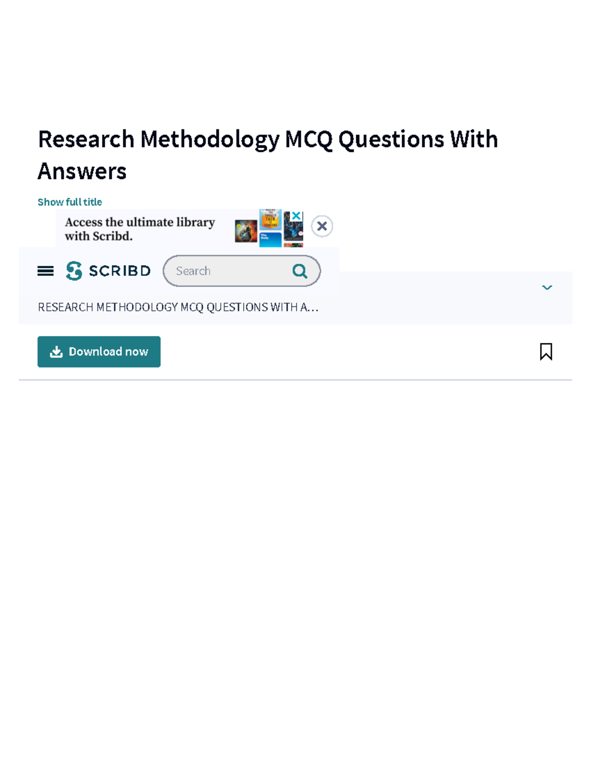 Research Methodology MCQs with Answers PDF: Scientific Method ...