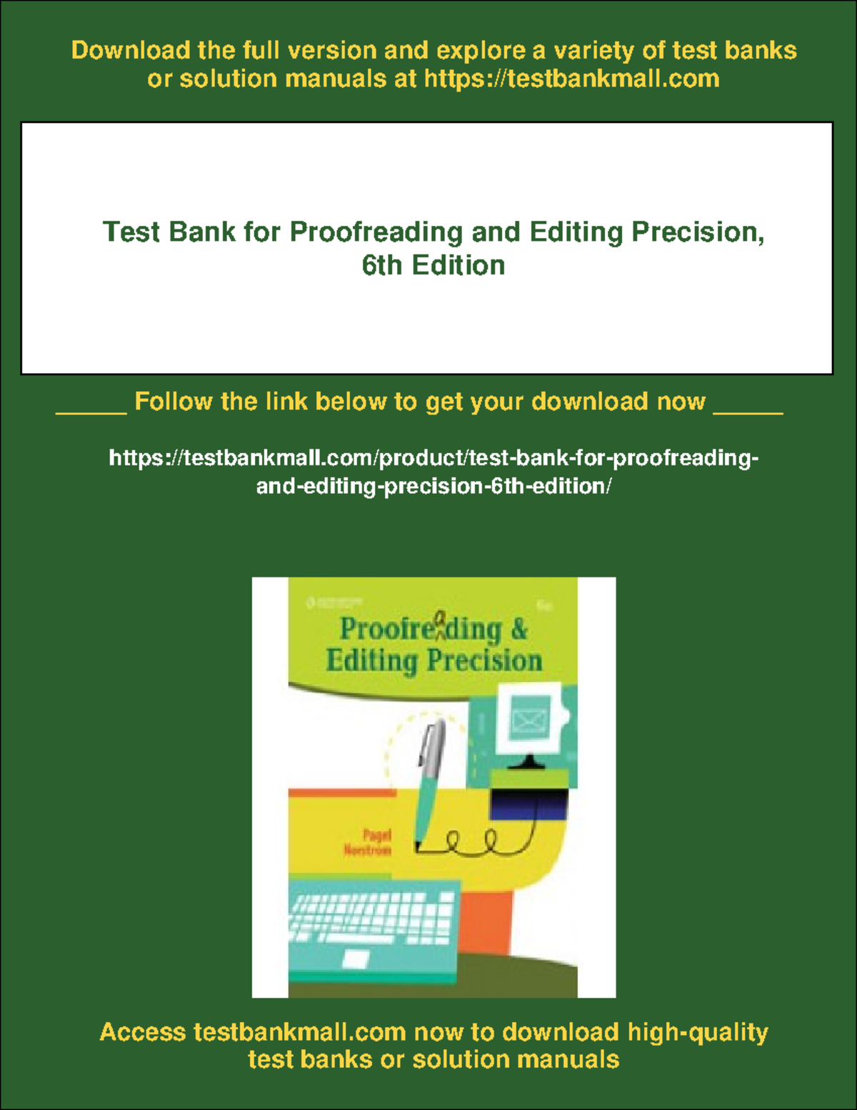 15309 - Test bank for proofreading and editing precision, 6th edition ...