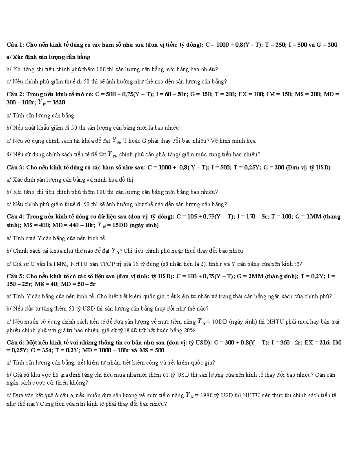 Đề Dạng 3 KTVM Từ Slide Ôn CK - Kinh Tế Vĩ Mô - Studocu