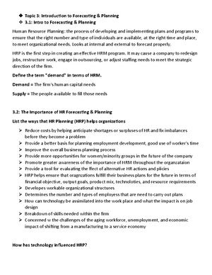 C232 Intro to HR Mgmt Notes - C232 - Introduction to Human Resource ...