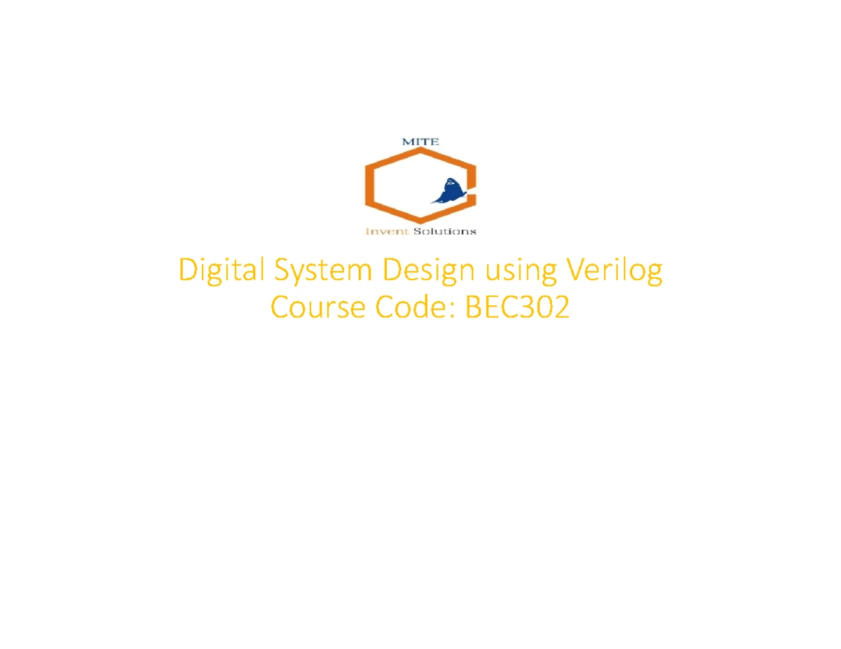 DSDV BEC302 III Sem Lab Manual: Verilog Circuits Exploration - Studocu