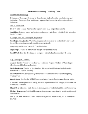 C273 Study Guide - C273: INTRODUCTION TO SOCIOLOGY STUDY GUIDE Unit 1 ...