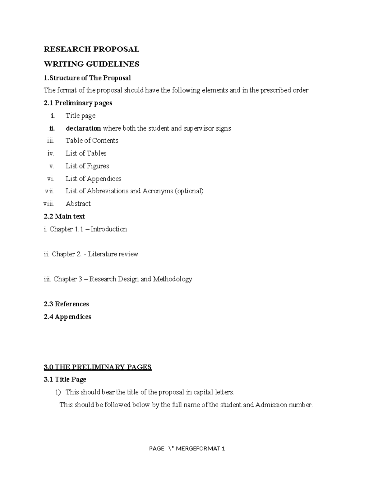 Research Proposal Guidelines (122): Format & Content Instructions - Studocu