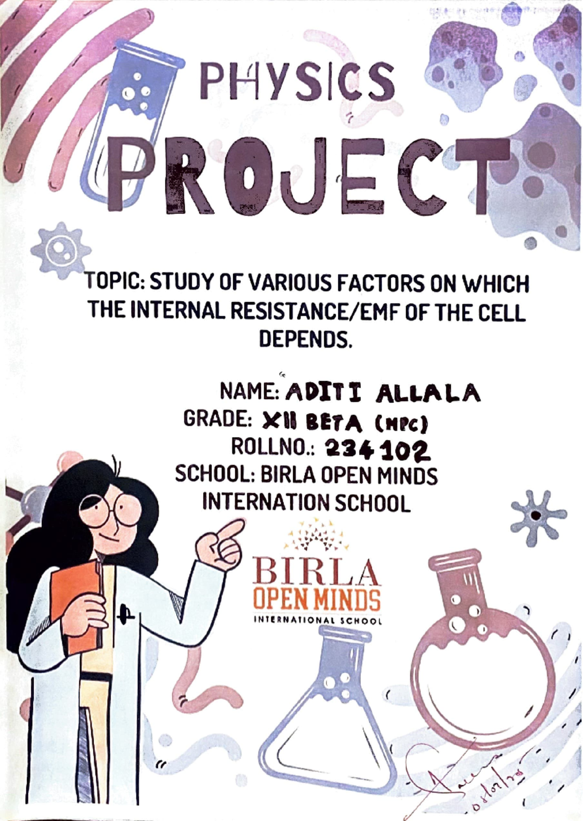PHYSICS PROJECT (XII BETA MPC): FACTORS AFFECTING CELL INTERNAL ...