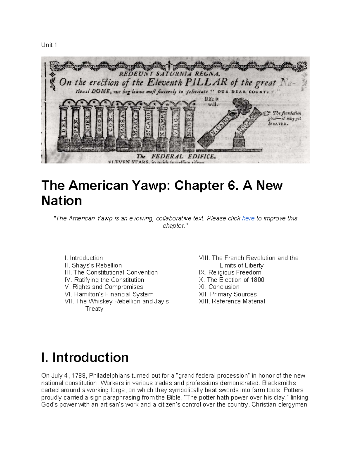 Unit 1: The American Yawp - Chapter 6: A New Nation (Final Exam Notes ...