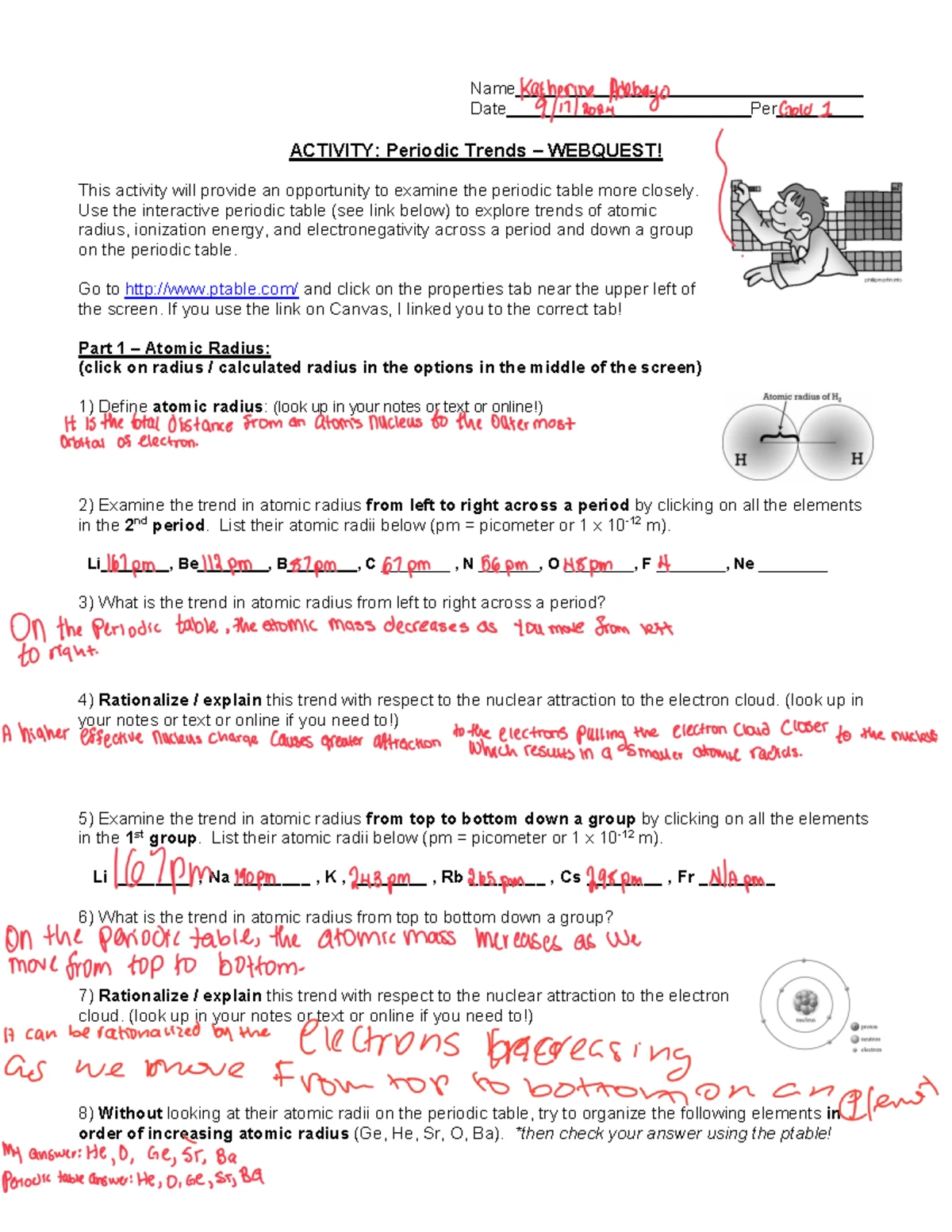Periodic Trends Analysis Web Activity (Chem 101) - Studocu