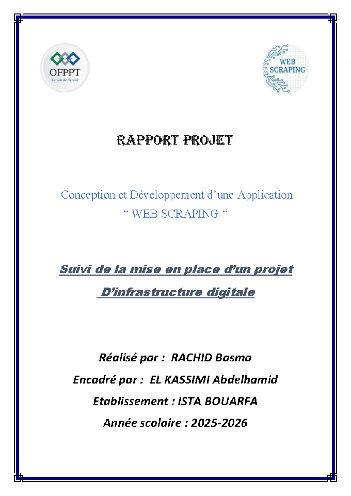 WEB Scraping Projet: Conception et Développement d'une Application ...