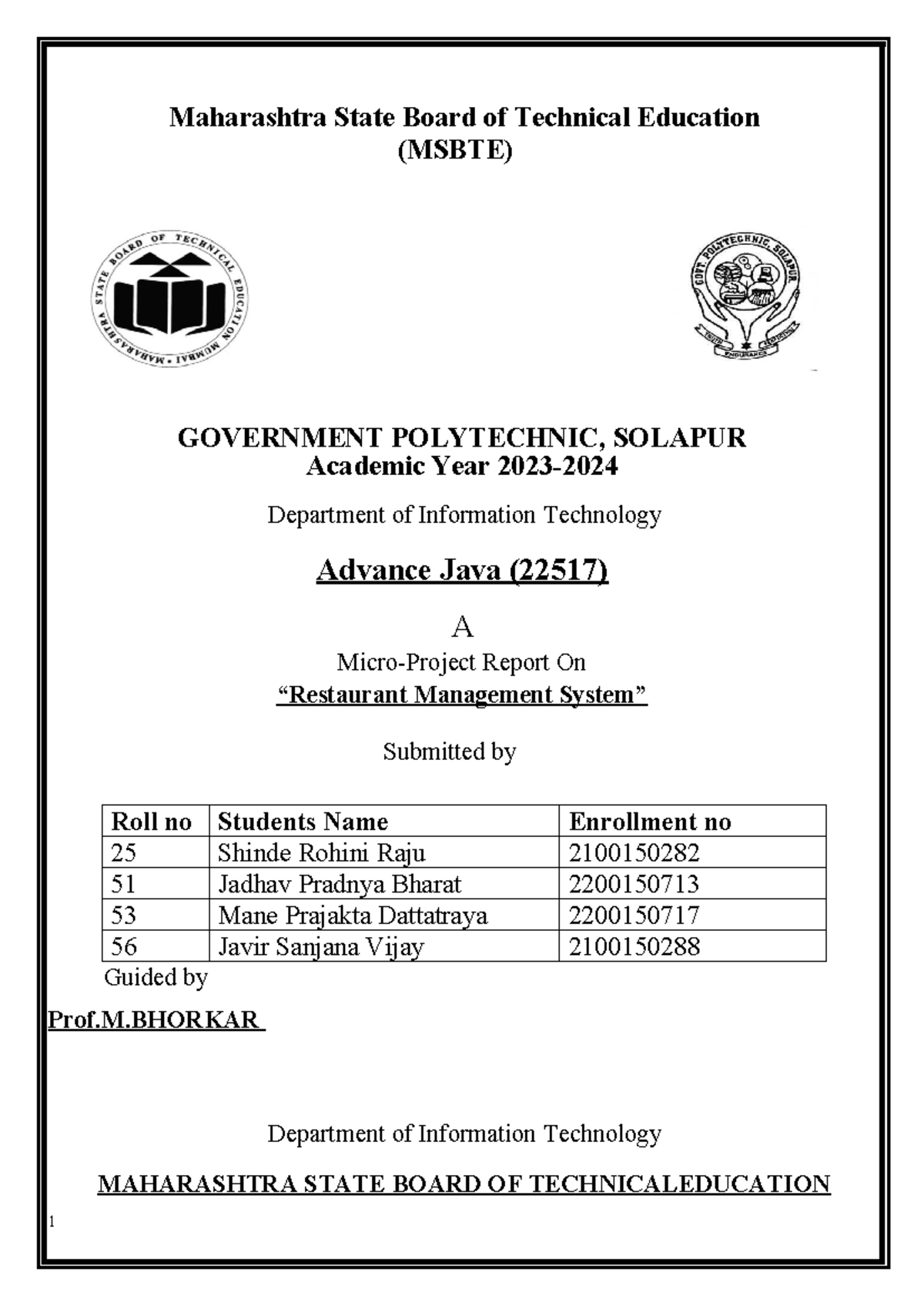 CSS-microproject-final - Maharashtra State Board of Technical Education ...