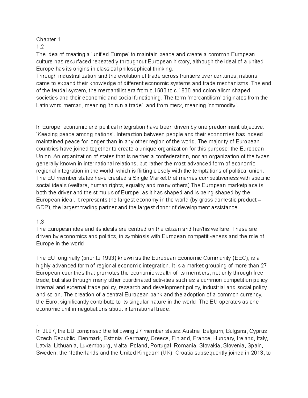 BUS-D 271 Class Notes on Doing Business in Europe: Key Concepts ...