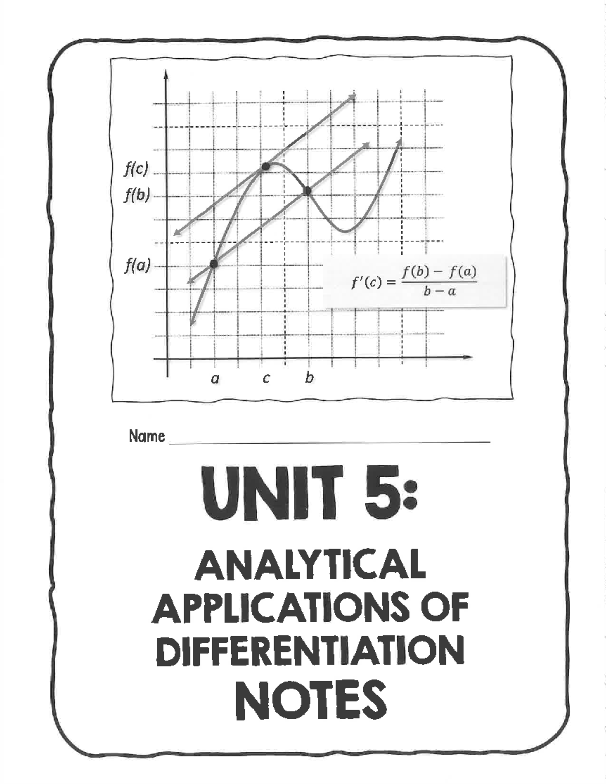 Mean Value Theorem Notes - Unit 5: Analytical Applications of ...
