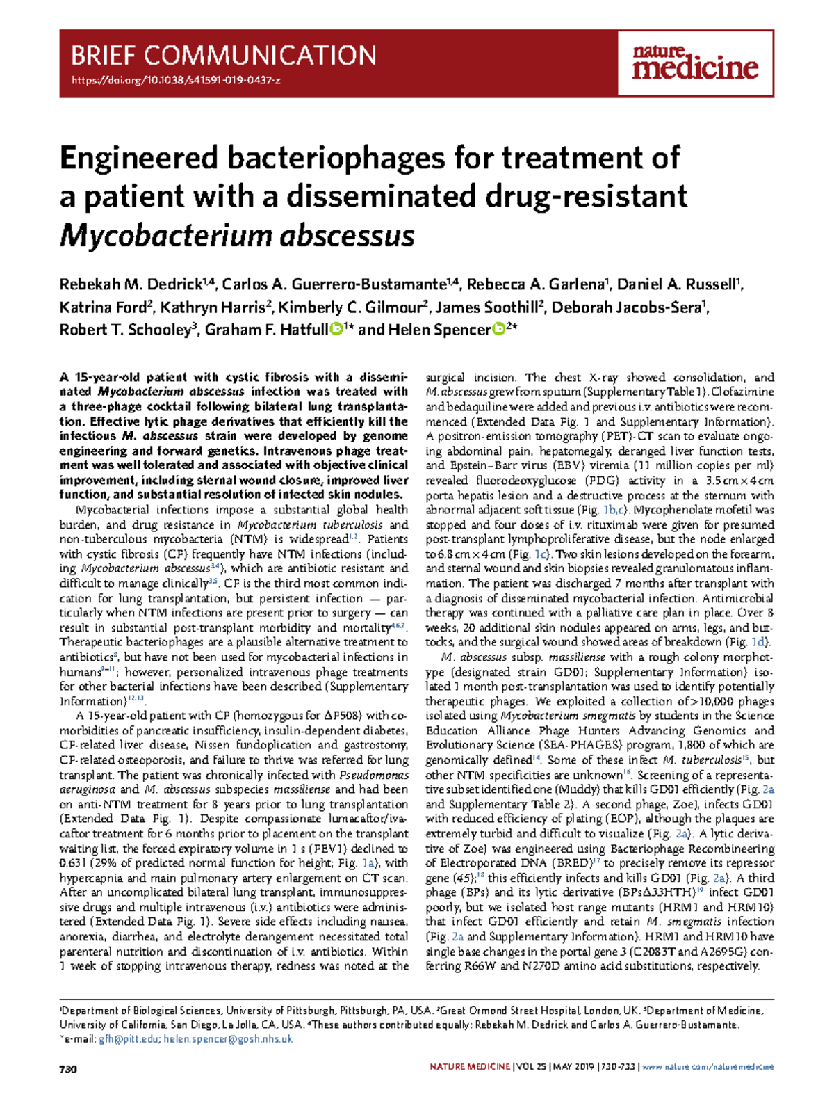 Engineered Phage Therapy for Mycobacterium abscessus in CF Patient ...