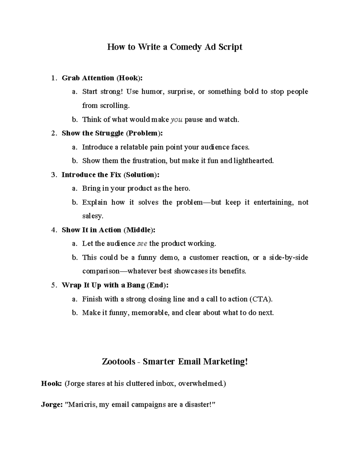 How to Write a Comedy Ad Script: Tips for Engaging Marketing Copy - Studocu