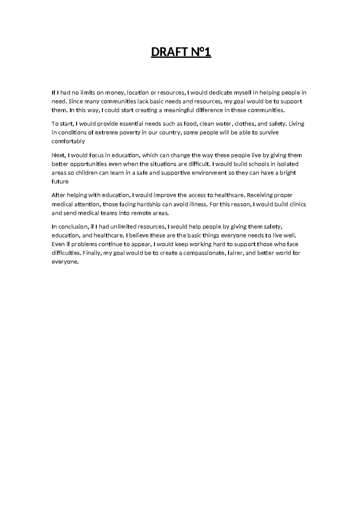 DRAFT: Unlimited Resources for Community Support and Development - Studocu