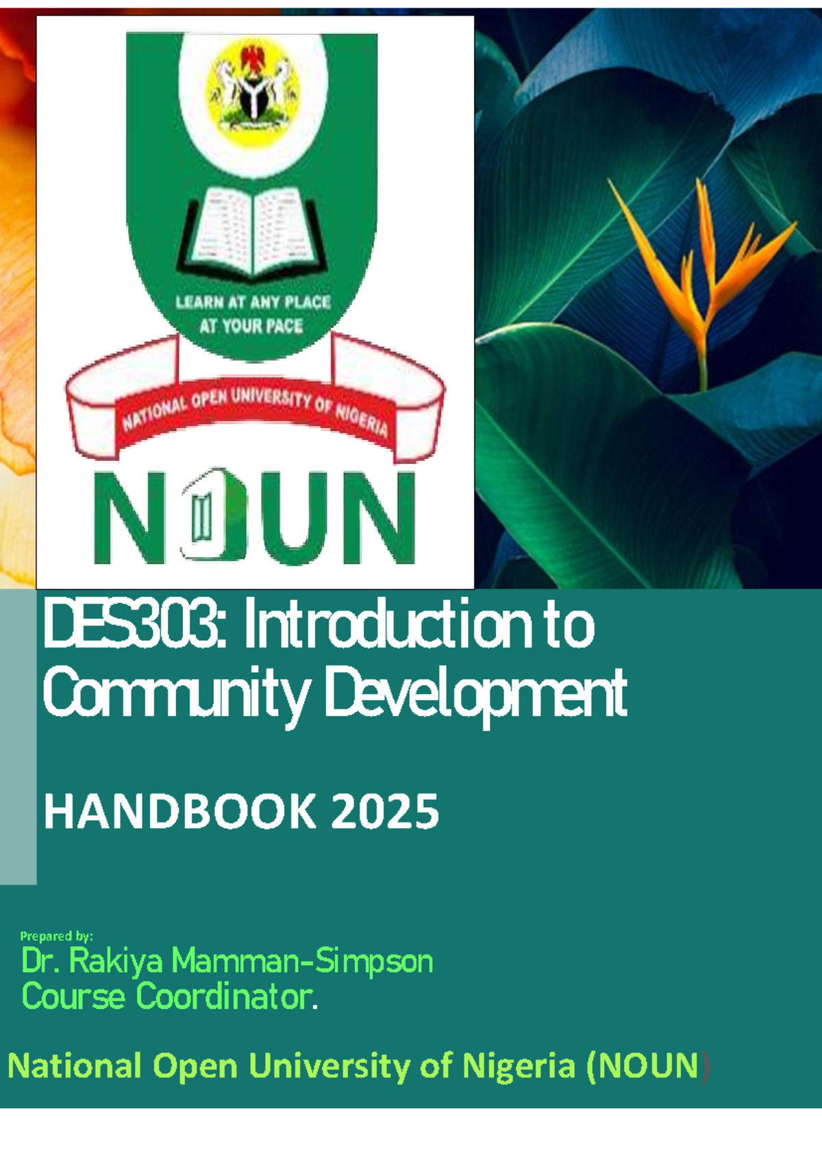 DES303: Community Development Handbook 2025 - Course Guide & Practicum ...
