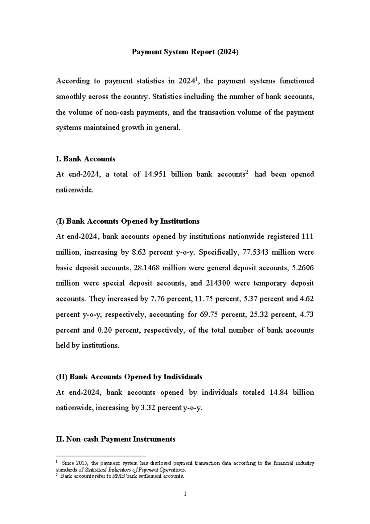 Payment System Report 2024: Trends and Statistics Analysis - Studocu