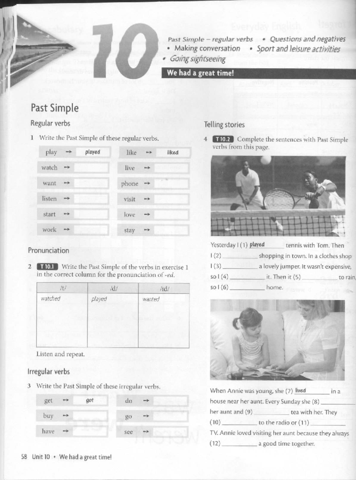 Basic 4 Homework: Past Simple Regular Verbs & Conversations - Studocu