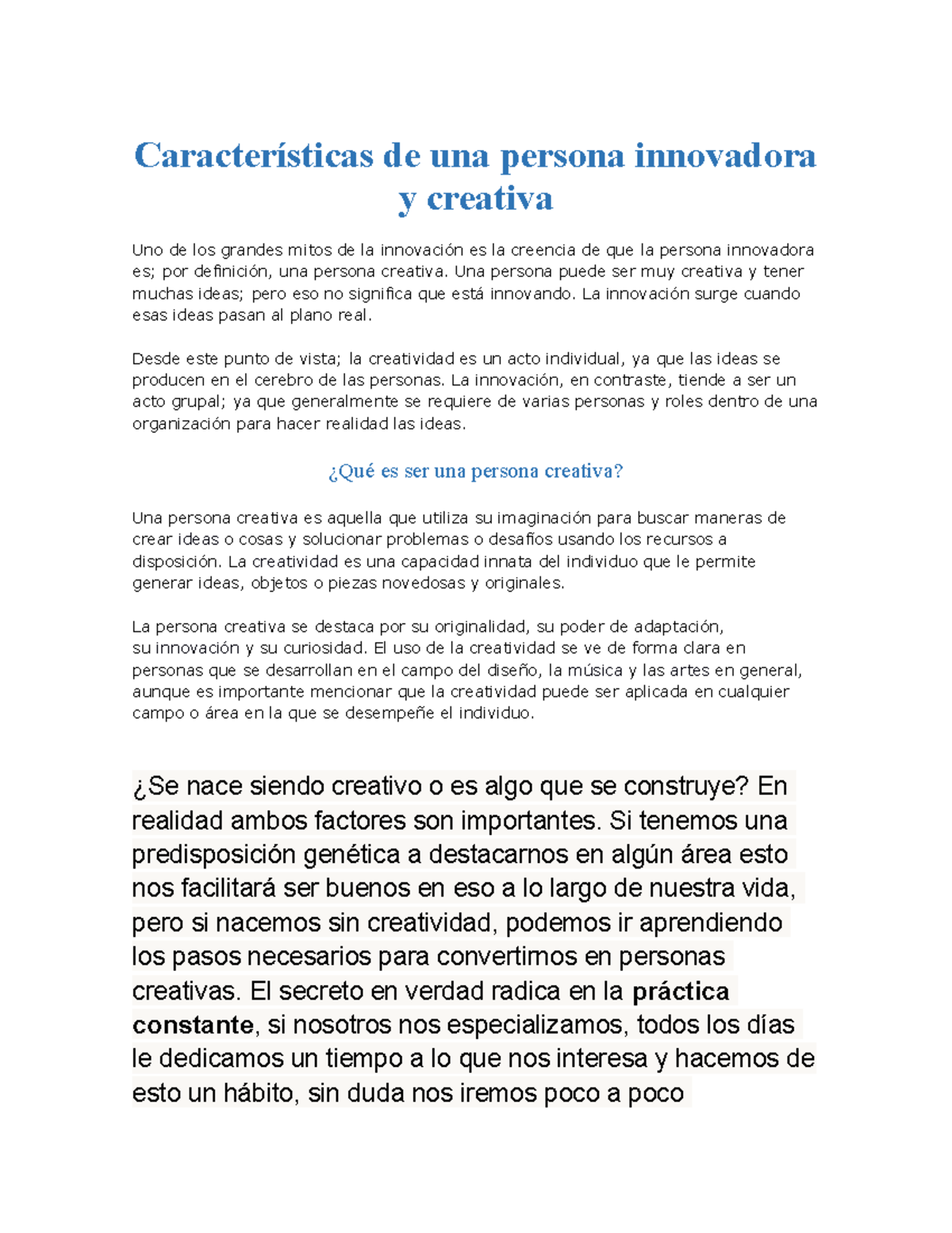 Características de una persona innovadora y creativa - Características ...