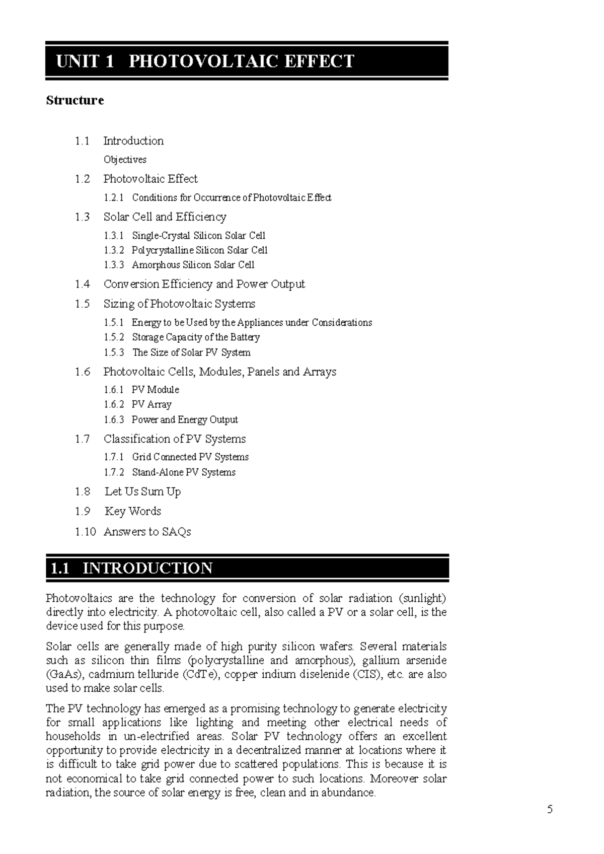 Unit-1: Photovoltaic Effect - Summary and Key Concepts - Studocu