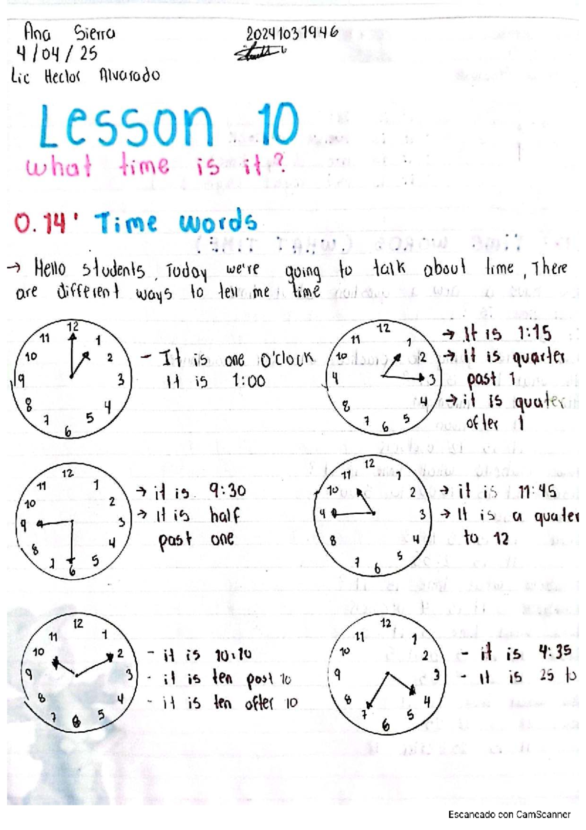 Ana sierra U 3T2a37 - Toma de notas leson 10 - Ana Sierra 20241031946 ...