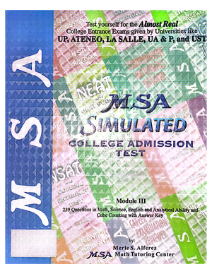 MSA Module 1 - College Entrance Exam - Test yourself for the Almost ...