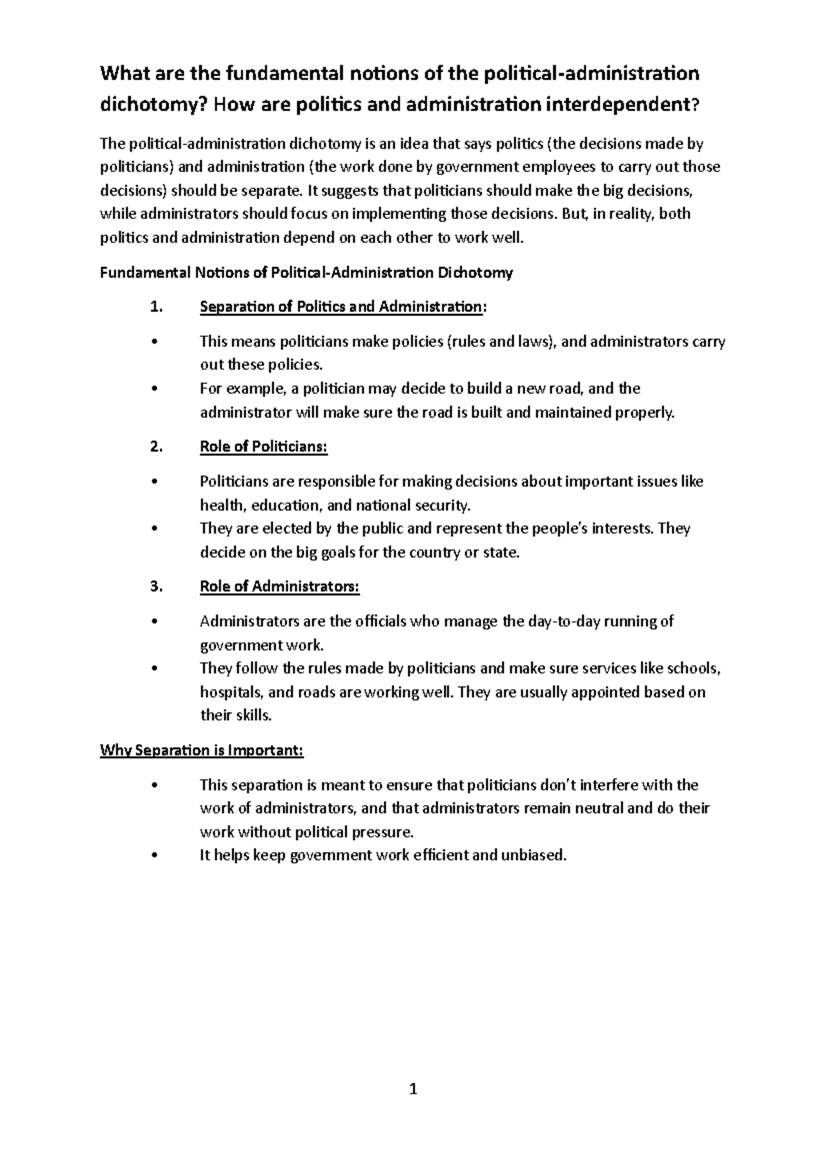 Fundamental Notions of the Dichotomy in Politics and Administration ...