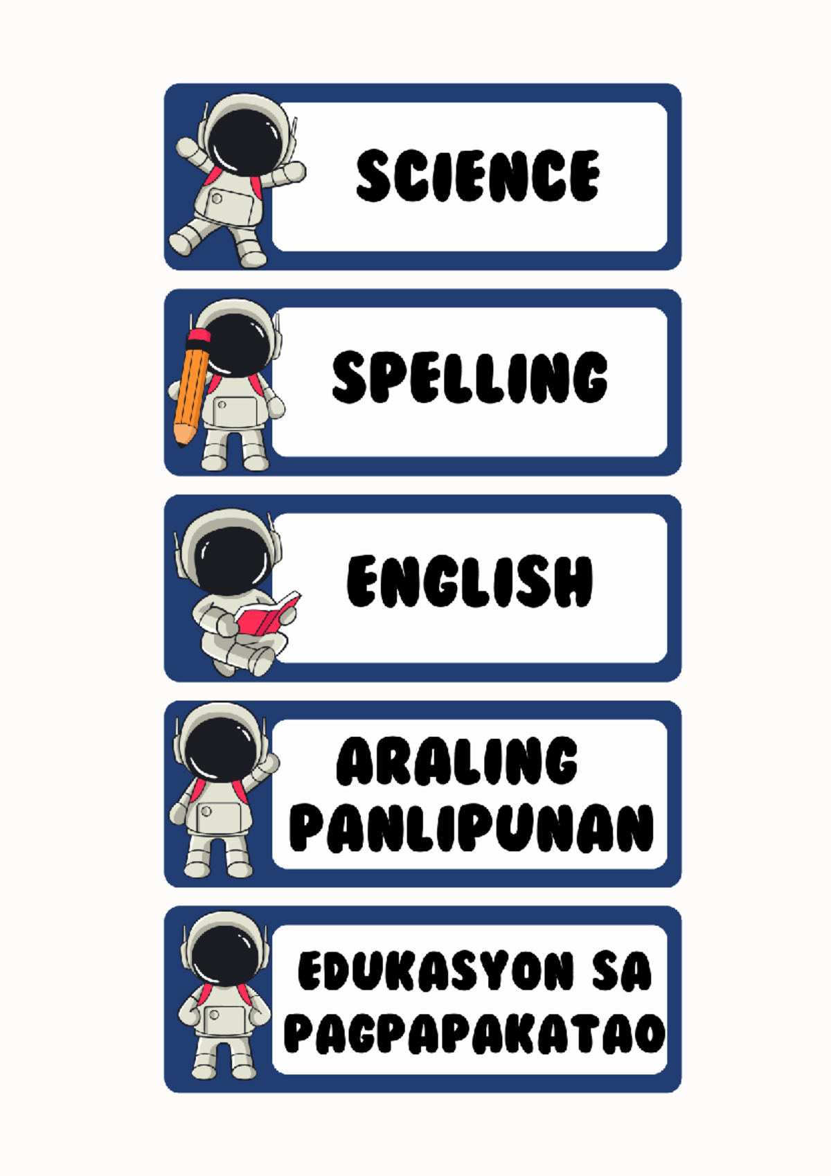 Title: A4 Blue White Cute Astronaut Helmet Label Design - Studocu
