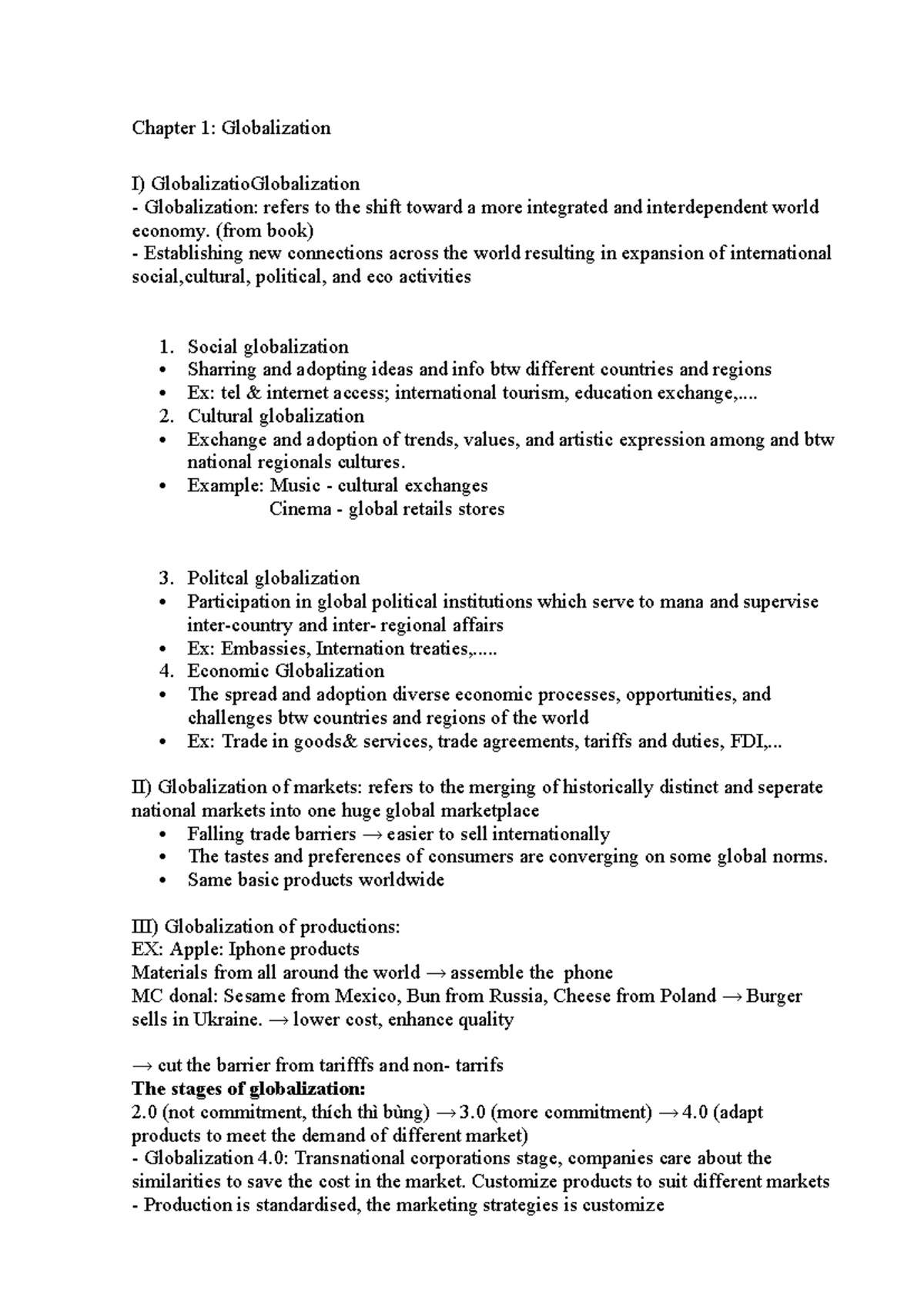 KDOE307 (NOTE) - Globalization and Political-Economic Differences - Studocu
