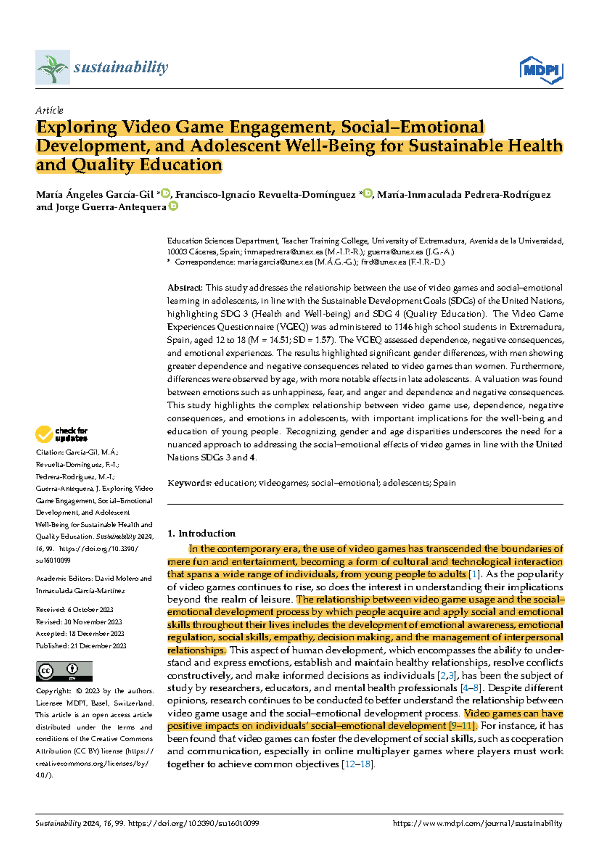 Exploring video game engagement and adolescent well-being for ...