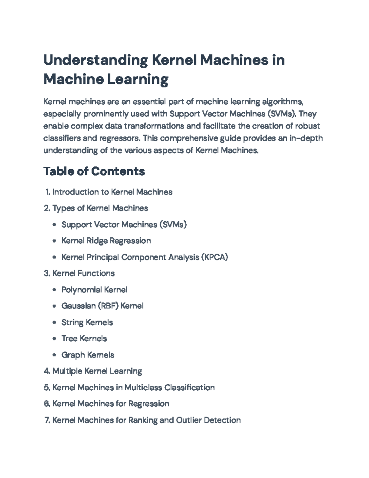 Understanding Kernel Machines in Machine Learning: Comprehensive Guide - Understanding Kernel ...
