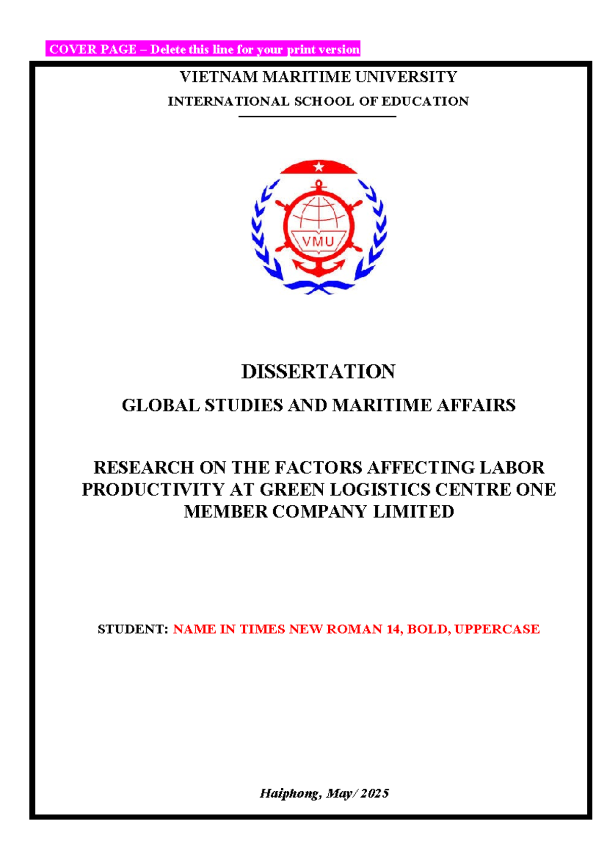 GMA62DH Dissertation: Factors Influencing Labor Productivity at Green ...