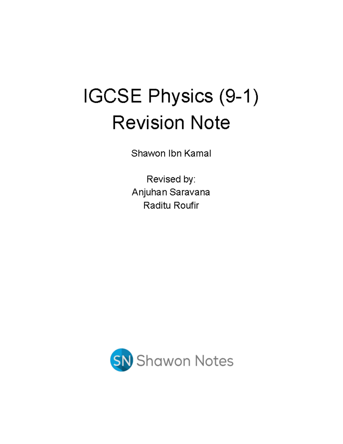 IGCSE Physics Revision Notes: Forces, Motion, and Acceleration Concepts ...