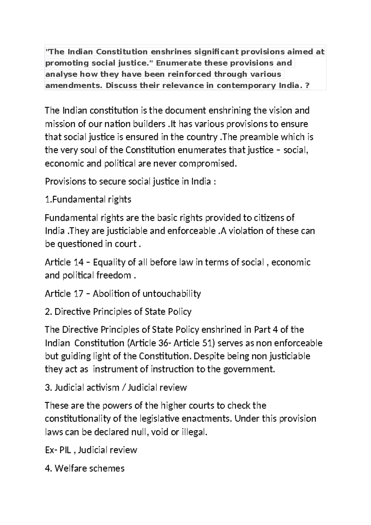Constitution and Social Justice: Provisions and Amendments Analysis ...