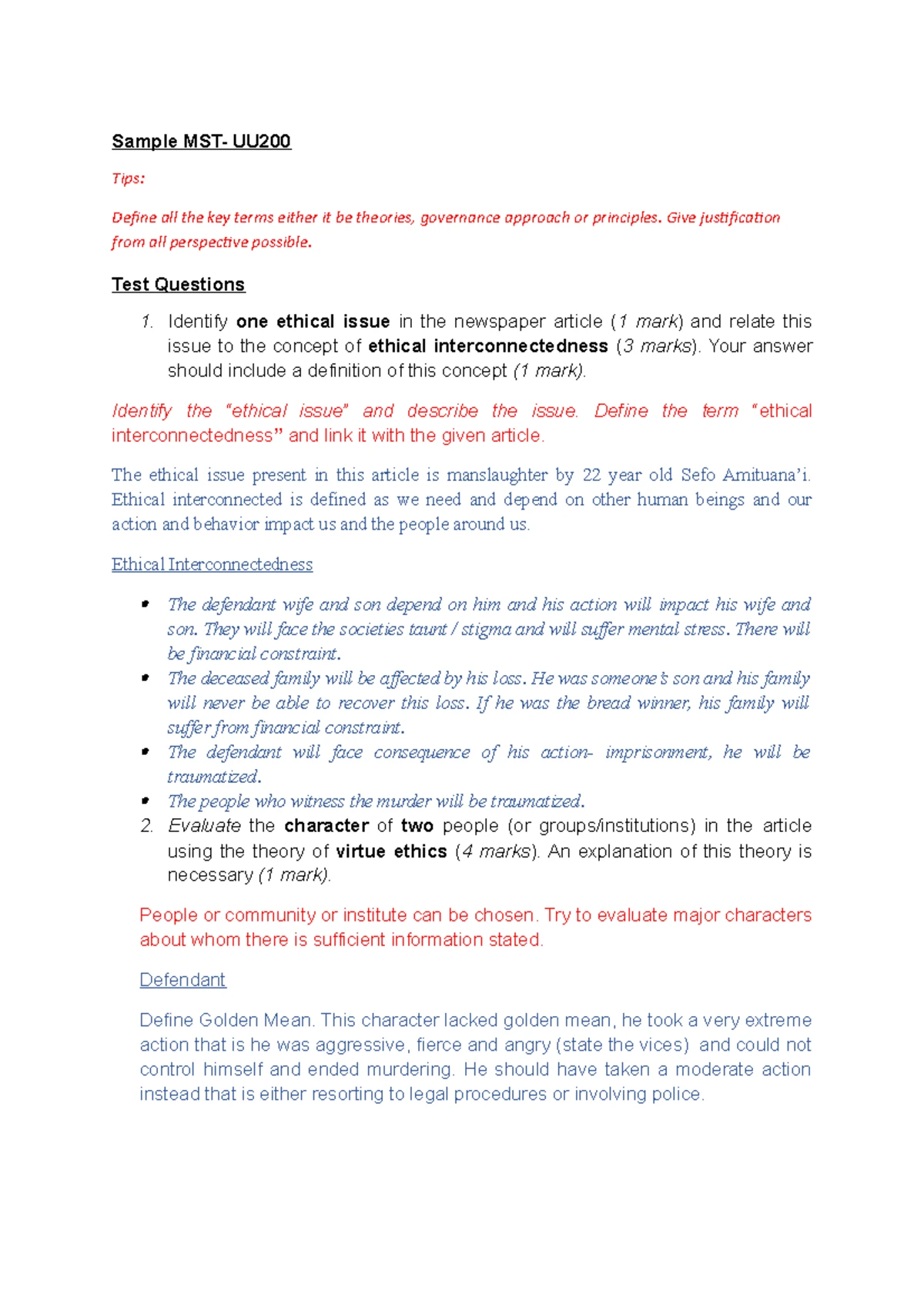 Mst Solution Mst Sample Mst Uu Tips Define All The Key Terms Either It Be Theories