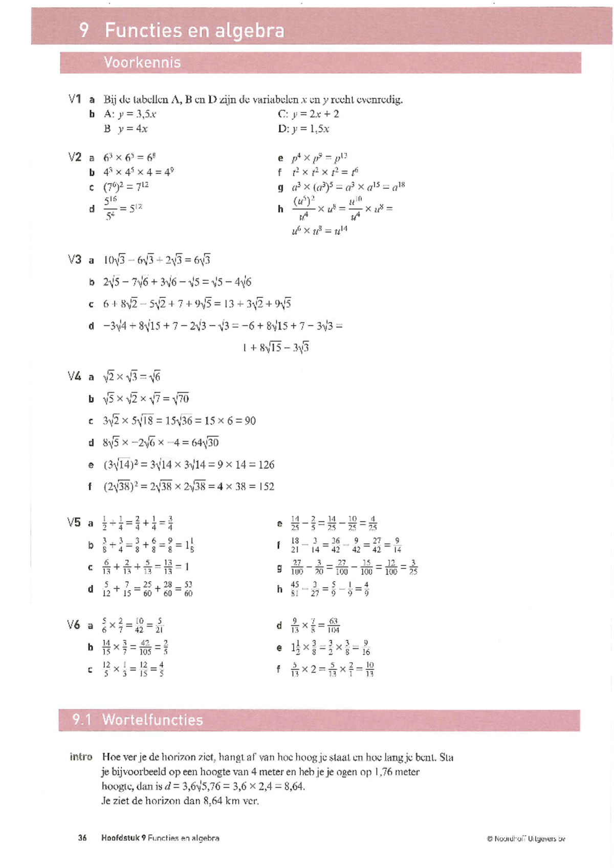 H9 Functies en Algebra - Moderne Wiskunde 3B VWO Uitwerkingen - Studeersnel