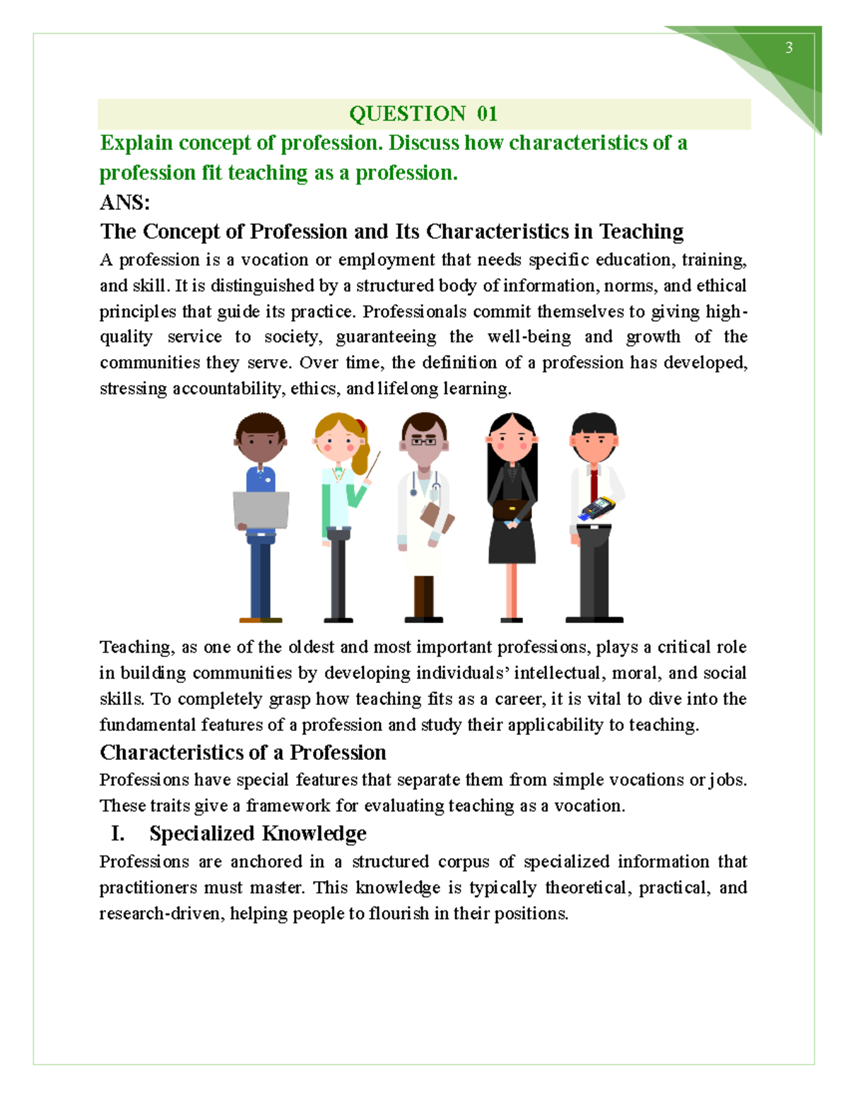 8612 1st Assignment: Teaching as a Profession and Its Challenges - Studocu