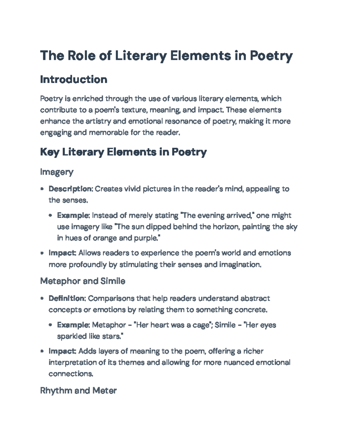 The Role of Literary Elements in Poetry: Enhancing Poetic Impact - The ...