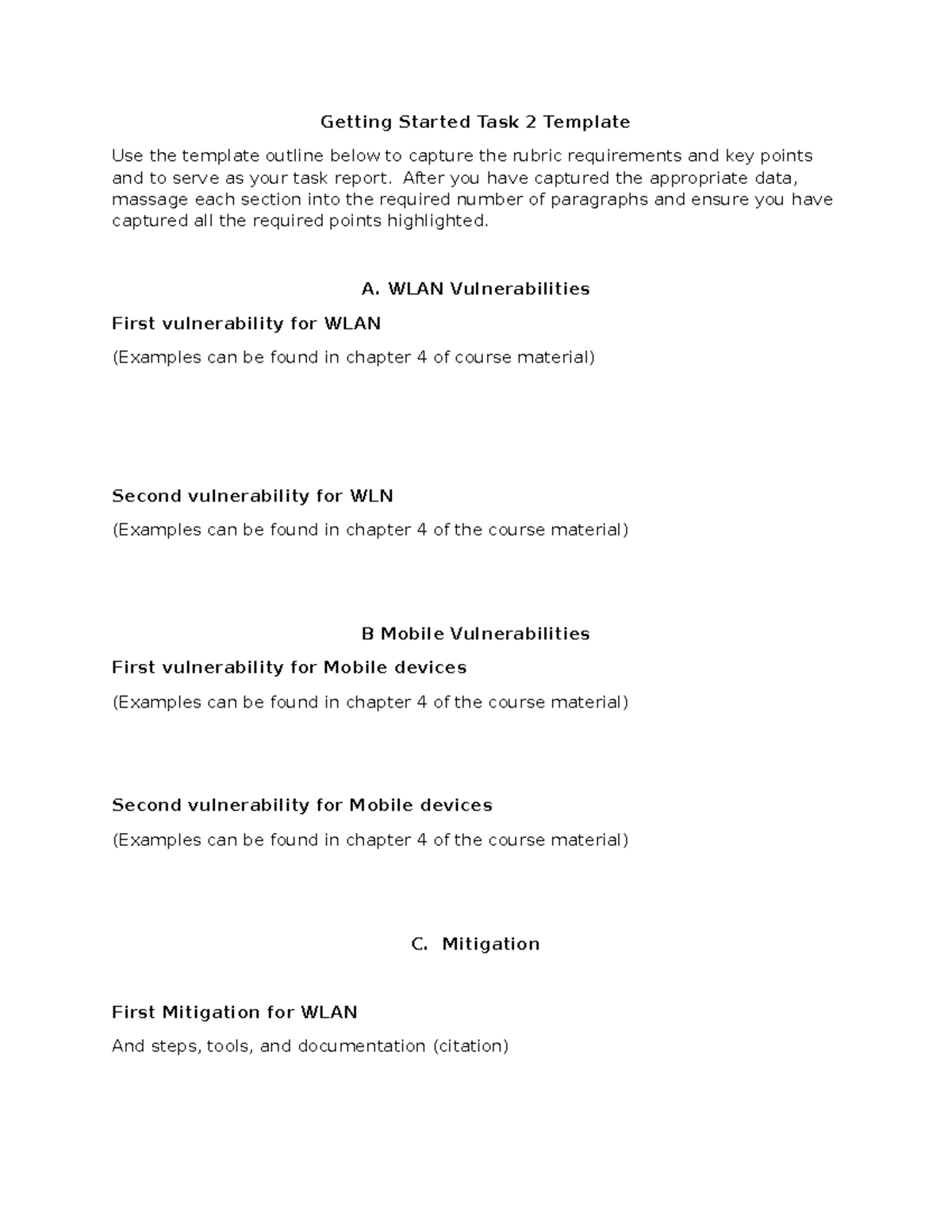 C844 Task 2 template - Templetes - Getting Started Task 2 Template Use ...