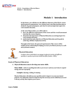 W1 Lesson 1 - Introduction to Physical Fitness - Module 1 - Module 1 ...