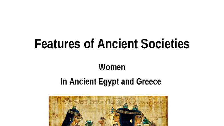 Women in Ancient Egypt and Greece: A Comparative Study of Societal ...