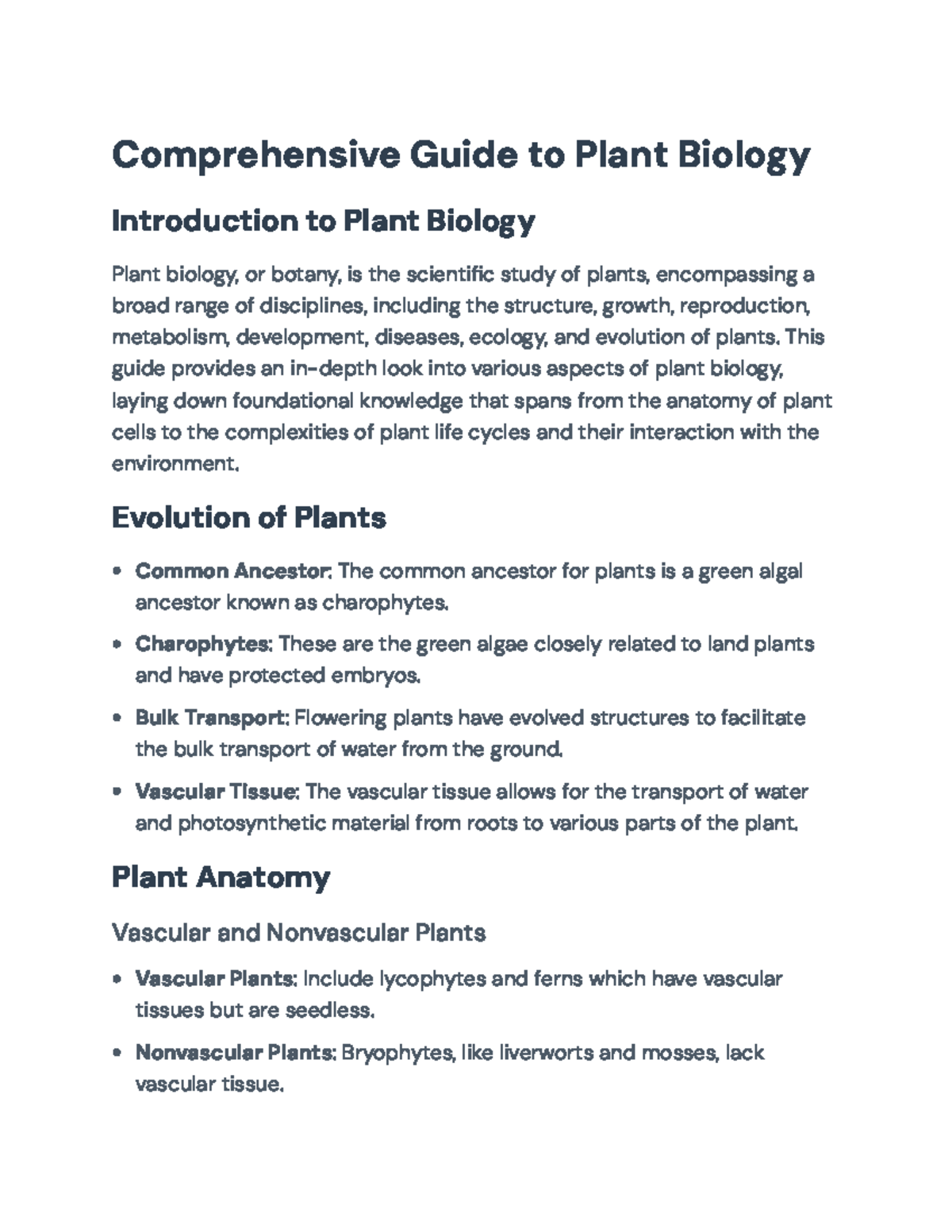 Comprehensive Guide to Plant Biology (Biology 101) - Comprehensive ...