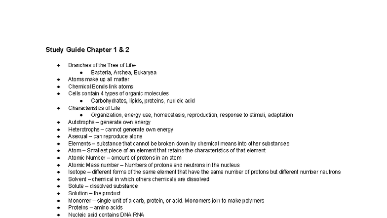Biology Study Guide: Photosynthesis, Cellular Respiration & Mitosis (BIO 101) - Studocu