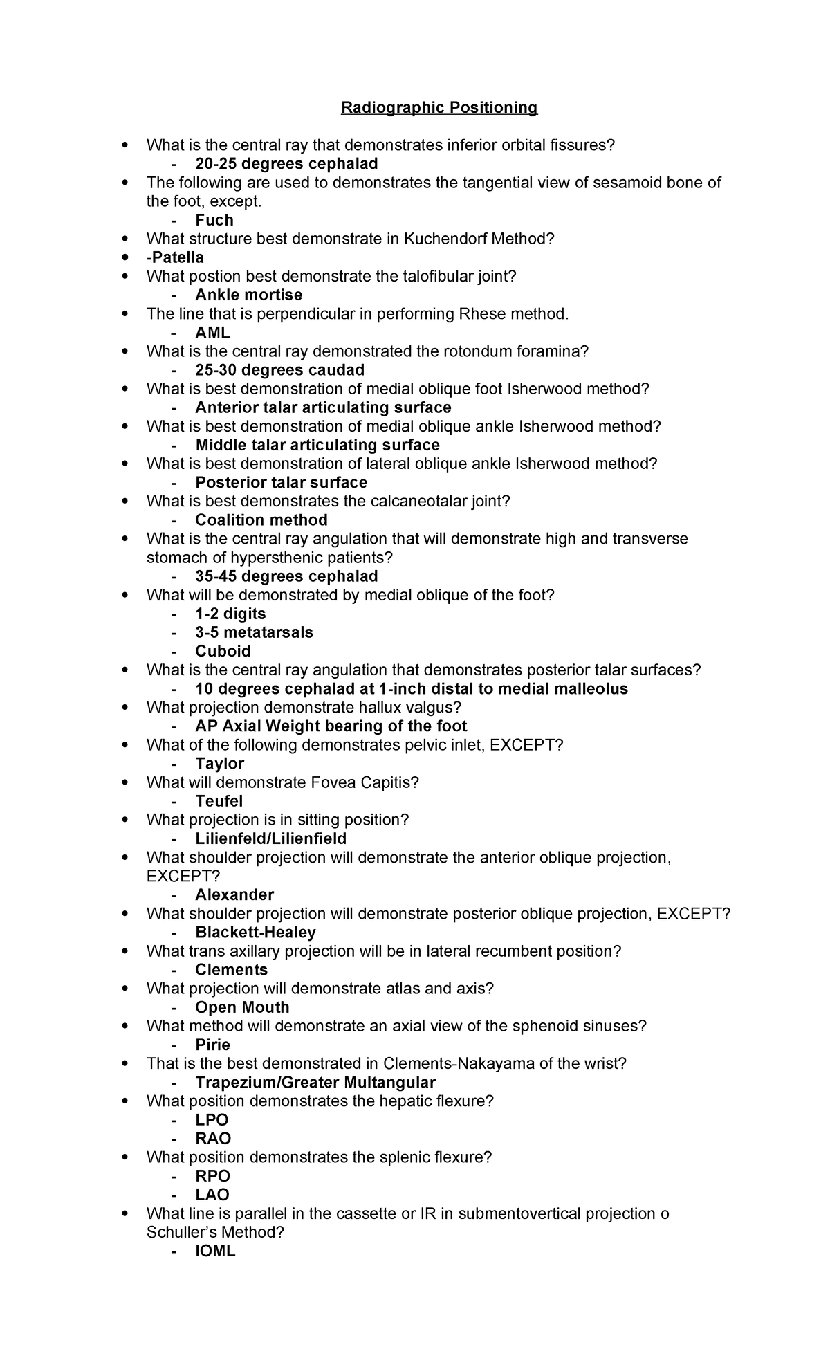 Radiographic Positioning Techniques: Key Concepts and Methods (RAD 101 ...