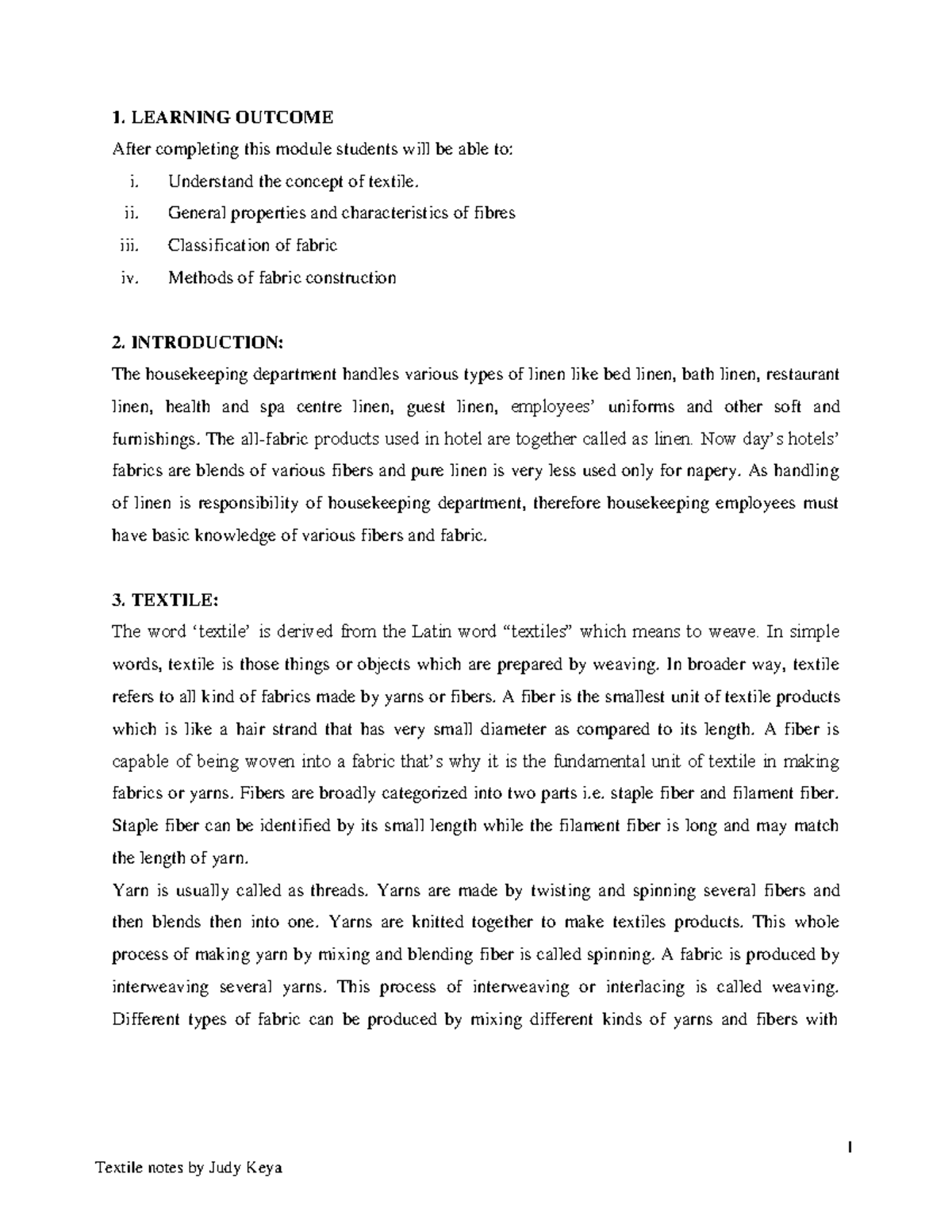 Textiles 101 - Comprehensive Study Notes on Fabrics and Fibers - Studocu