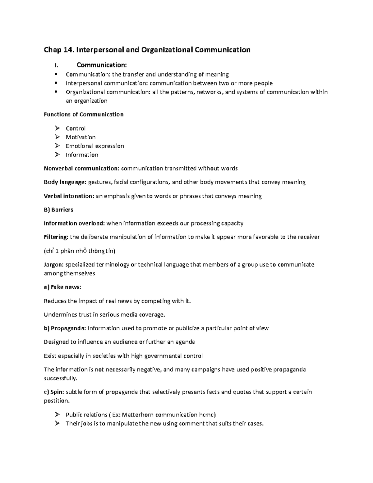 Chap 14-15 - note - Chap 14. Interpersonal and Organizational ...