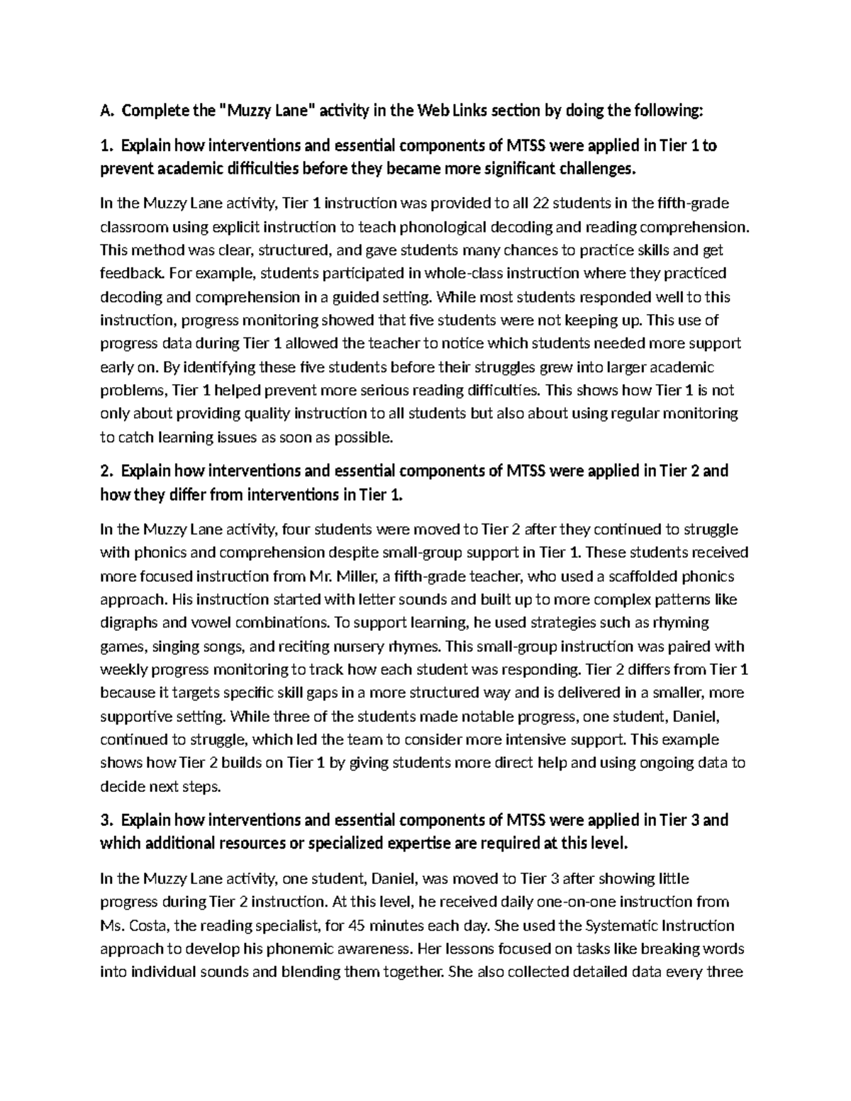 D662 - MTSS Interventions: Tiers 1, 2, and 3 Explained - Studocu