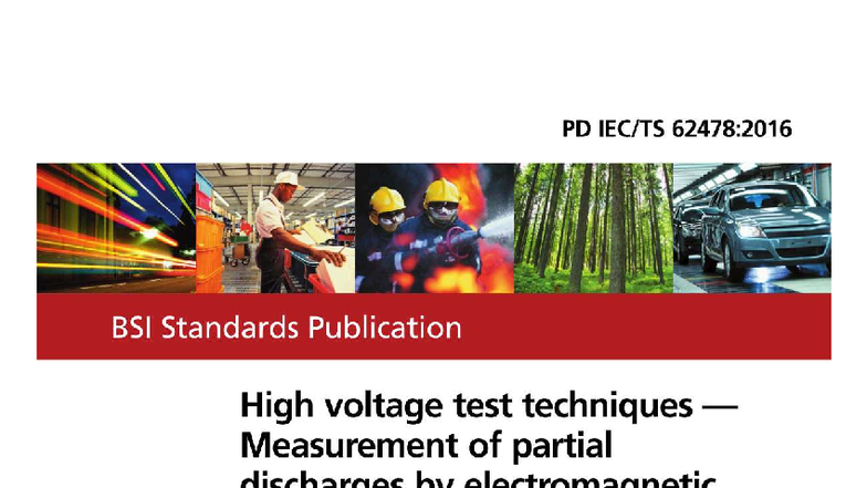 IEC TS 62478:2016 High Voltage Test Techniques for Partial Discharges ...
