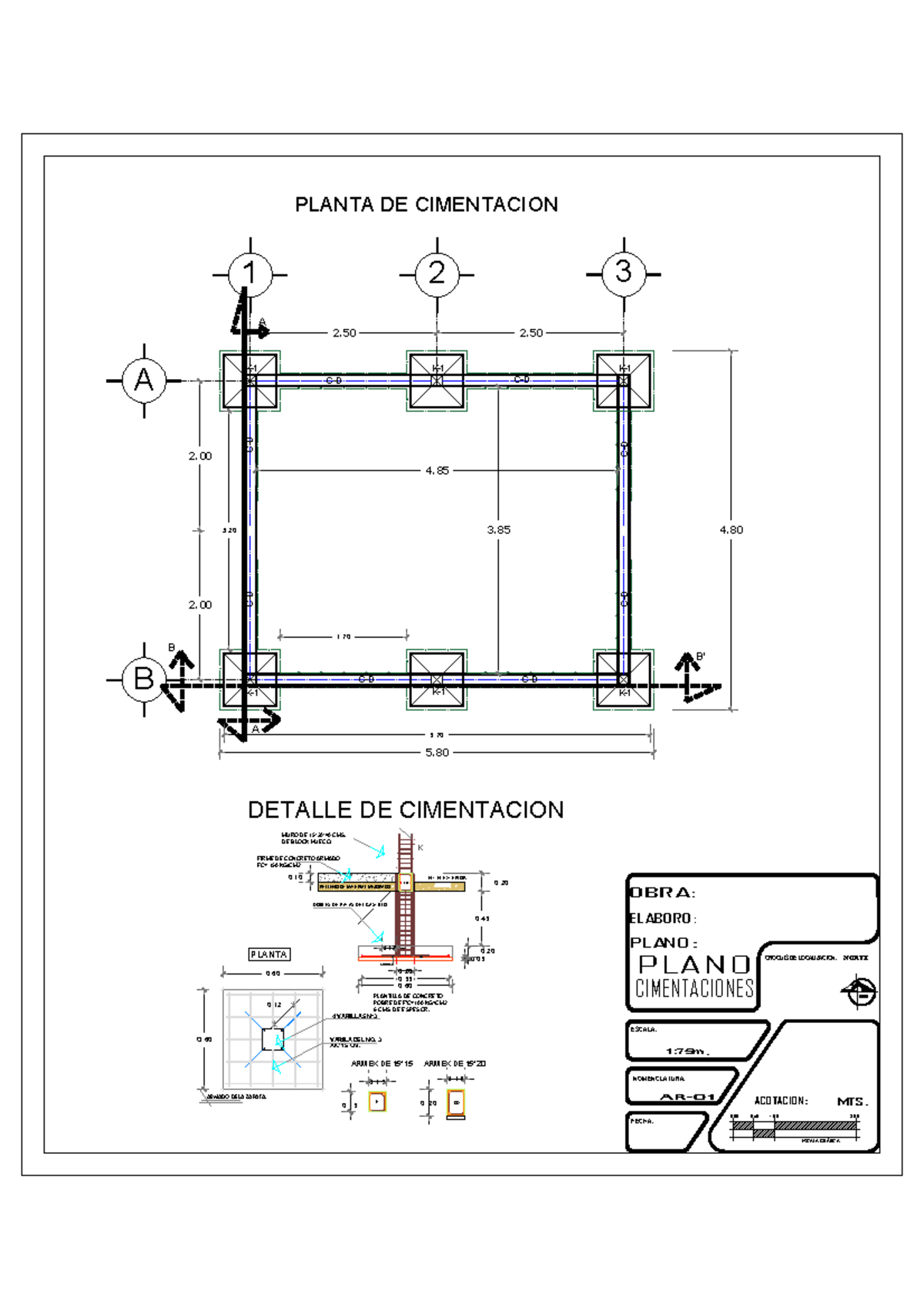 Planos de Cimentación para Cuarto Dormitorio 5X4 - Modelo K-1 - Studocu