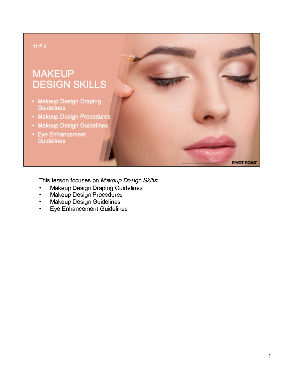 111E 03 Makeup Design Skills Lesson Slides and Guidelines - Studocu